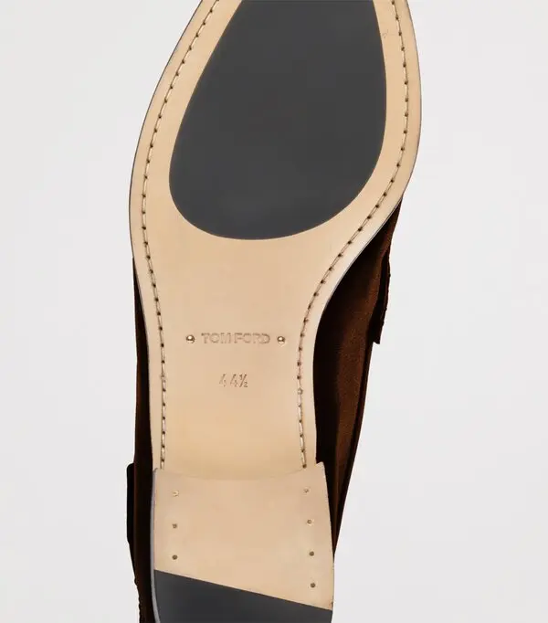 TOM FORD Suede T Penny Loafers