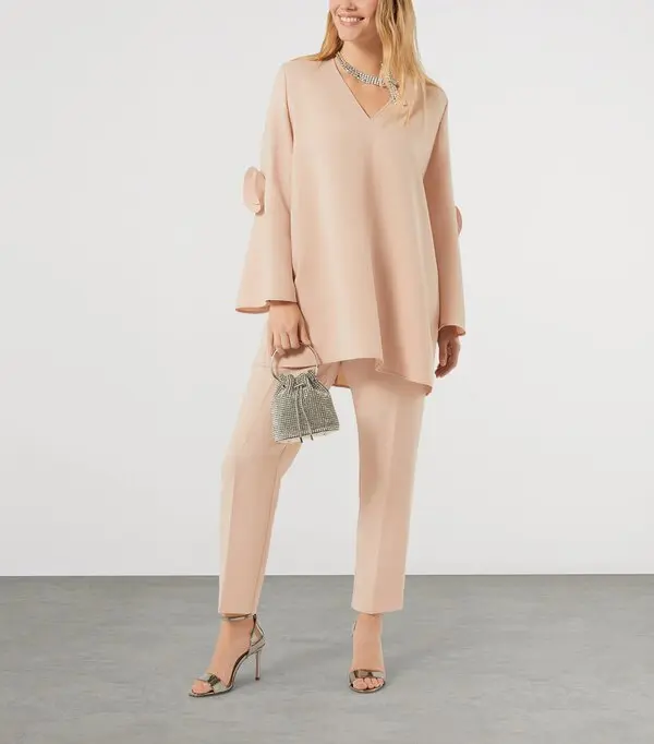 Marina Rinaldi Cady Floral Appliqué Blouse