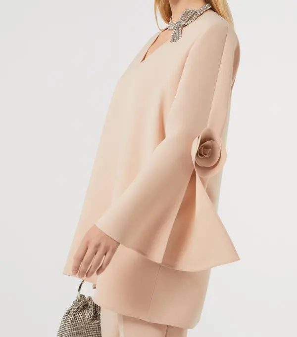 Marina Rinaldi Cady Floral Appliqué Blouse
