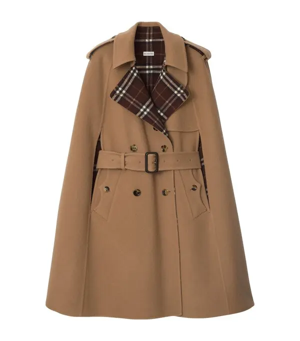 Burberry Wool Trench Cape - Brown