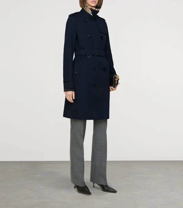 Burberry Kensington Heritage Trench Coat - Navy