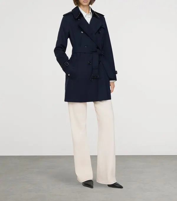 Burberry Kensington Heritage Trench Coat - Navy