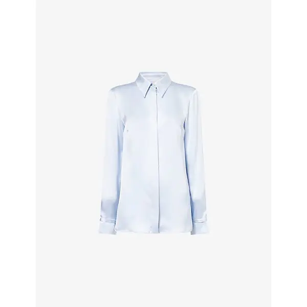 Gabriela Hearst Cruz Long-sleeve Silk Shirt - Light Blue