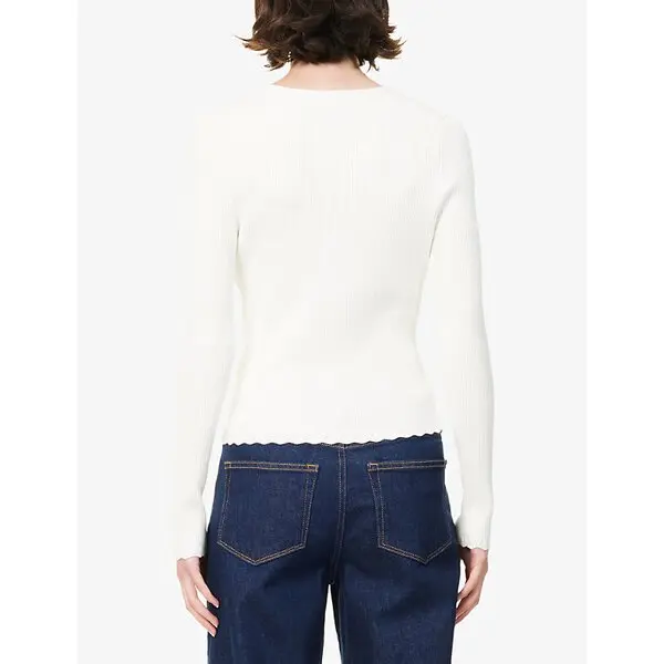 Paige Crimson Stretch-rib Knitted Cardigan