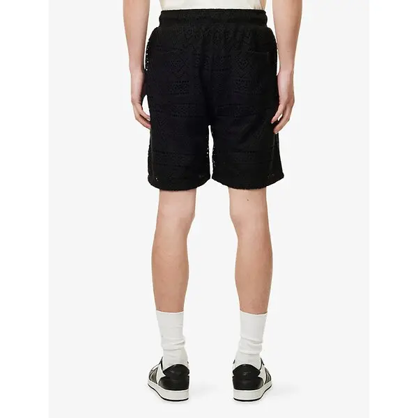 HONOR THE GIFT Drawstring Waistband Pointelle Crochet-knit Shorts