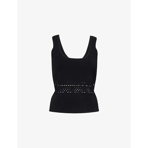 Simkhai Fitzgerald Open-stich Knit Tank Top - Black
