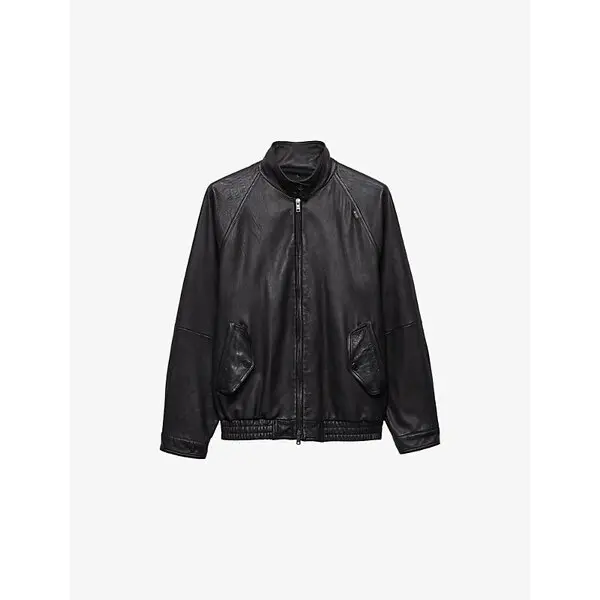 Prada Stand-collar Nappa Leather Blouson Jacket - Black