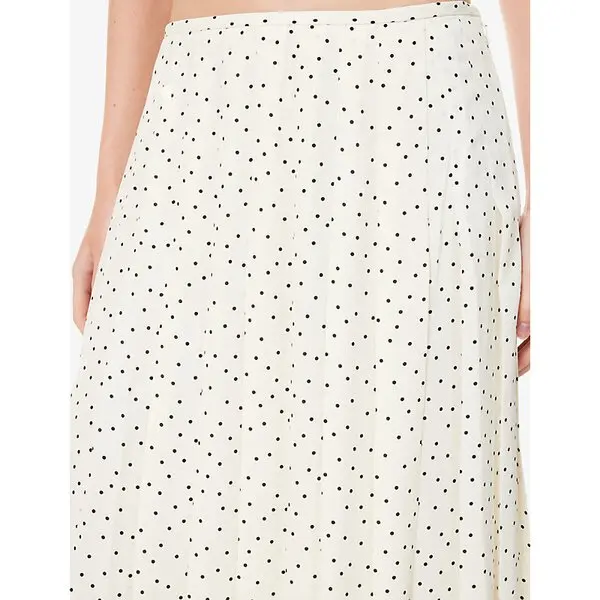 Theory Polka-dot Pleat Woven Maxi Skirt