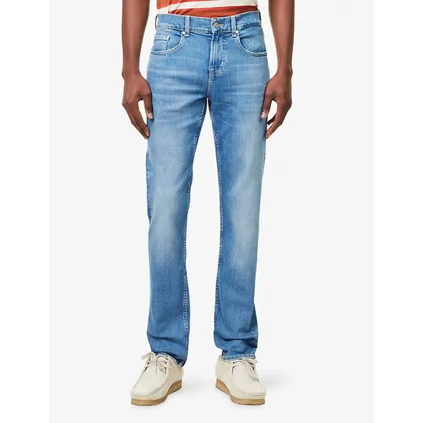 7 For All Mankind Slimmy Tapered-leg Stretch-denim Jeans