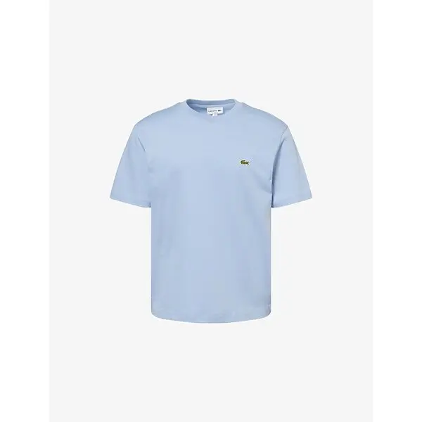 Lacoste Embroidered-emblem Crew-neck Cotton T-shirt Xxl - Blue