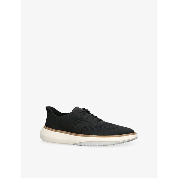 Cole Haan Grand Phaze Stitchlite™ Knitted And Leather Oxford Shoes - Blk/white