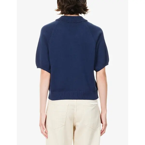 Paige Birch Cropped Cotton-blend Polo Top