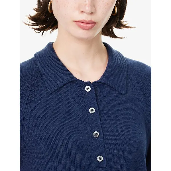Paige Birch Cropped Cotton-blend Polo Top