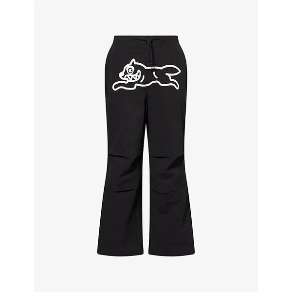 ICECREAM Running Dog Cotton Parachute Trousers - Black