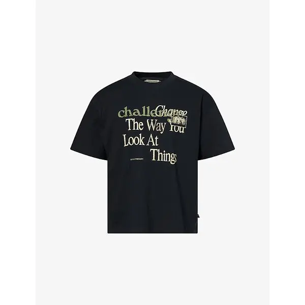 HONOR THE GIFT Challenge Logo-print Cotton T-shirt - Black
