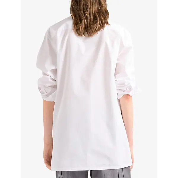 Prada Embroidered Cotton Poplin Shirt