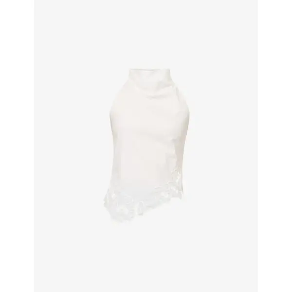 SIR. Klara Halter-neck Cotton Top - Ivory