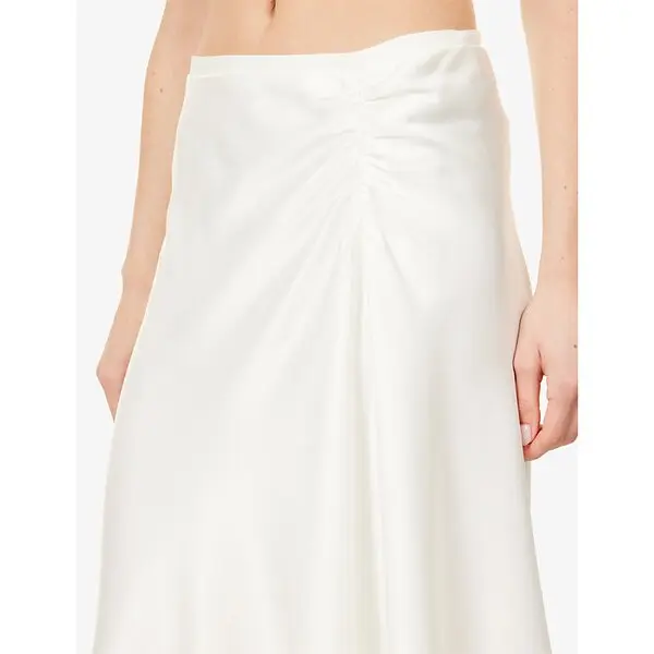 SIR. Ingrid Lace-hem Woven Midi Skirt
