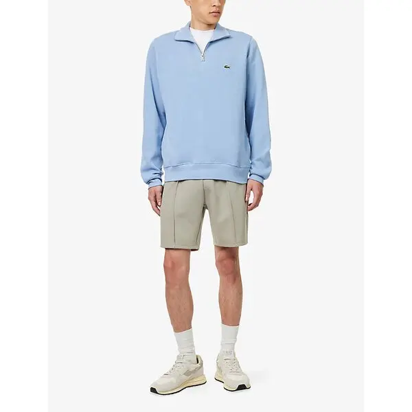 Lacoste Embroidered-logo Half-zip Cotton-knit Sweatshirt Xxl