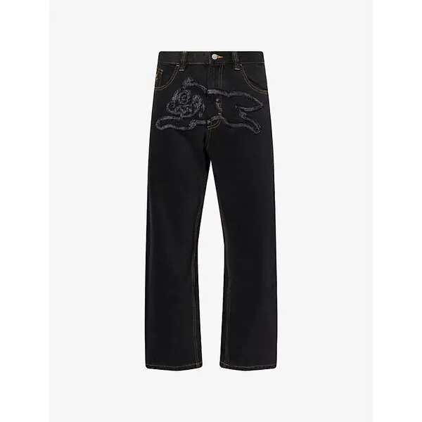 ICECREAM Running Dog Double Scoop Straight-leg Denim Jeans - Black