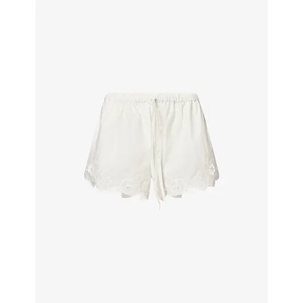 SIR. Klara Drawstring Cotton Mini Shorts - Ivory