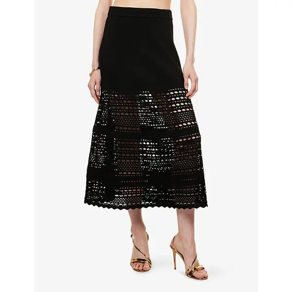 Simkhai Westly Open-stitch Midi Skirt