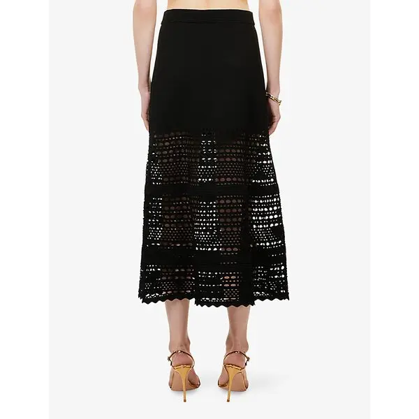Simkhai Westly Open-stitch Midi Skirt