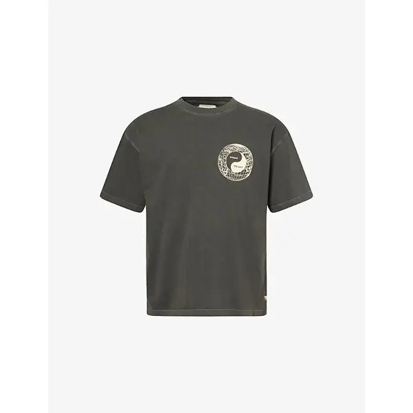 HONOR THE GIFT Breathe In Breathe Out Graphic-print Cotton T-shirt Xxl - Black