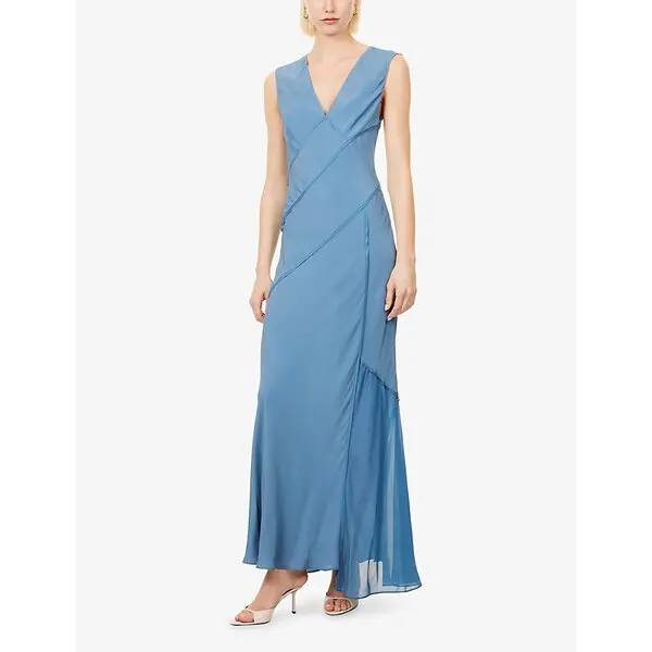 SIR. Elin Panelled Silk-blend Maxi Dress