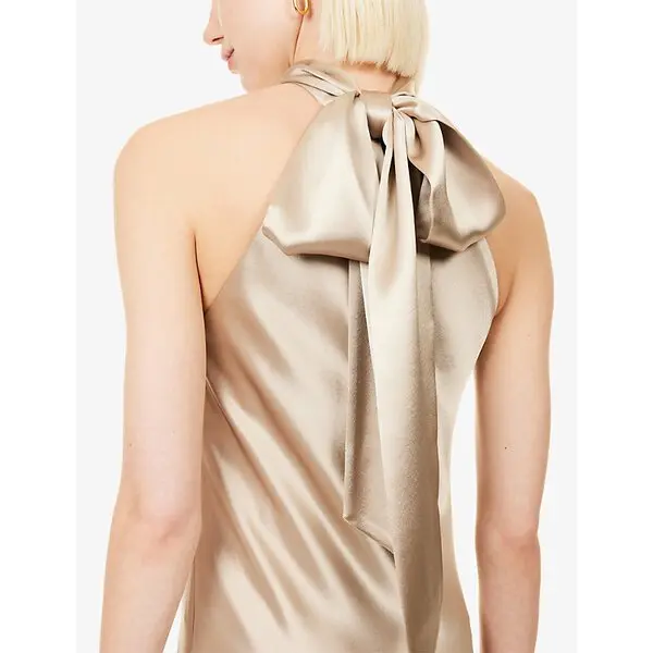 Galvan Sienna Halter-neck Satin Gown
