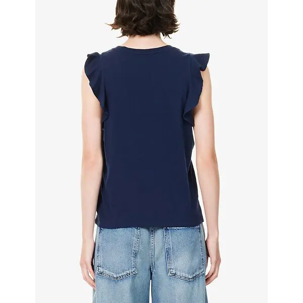 Paige Alaria Frilled Cotton Tank Top