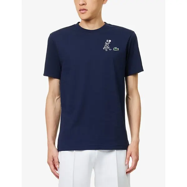 Lacoste Graphic-print Crew-neck Cotton T-shirt