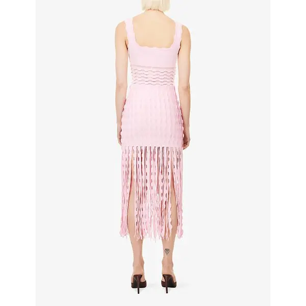 Simkhai Brionne Scalloped Knit Midi Dress