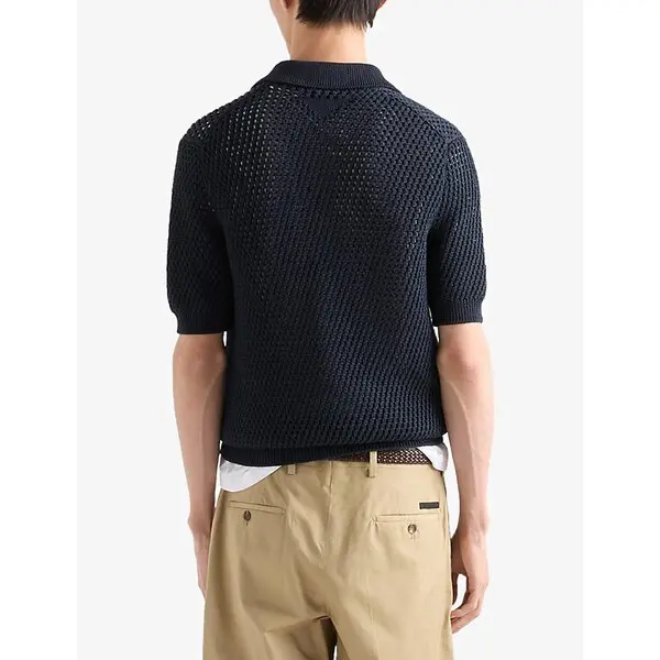 Prada Linen And Cotton Polo Shirt