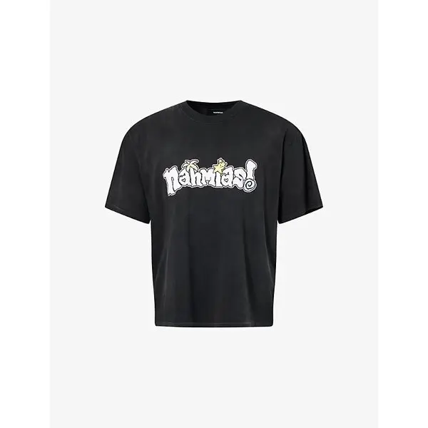 NAHMIAS Boardwalk Logo-print Boxy Cotton-jersey T-shirt - Black