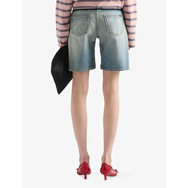 Prada Washed Denim Bermuda Shorts