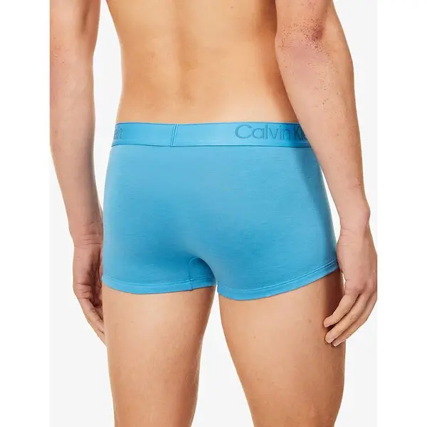Calvin Klein Branded-waistband Pack Of Three Stretch-jersey Low-rise Trunks