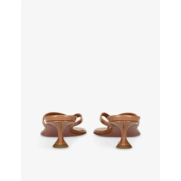 Amina Muaddi Juliette Thong Sandals - Mid Brown