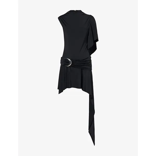 DE LA VALI Asymmetric Jersey Mini Dress