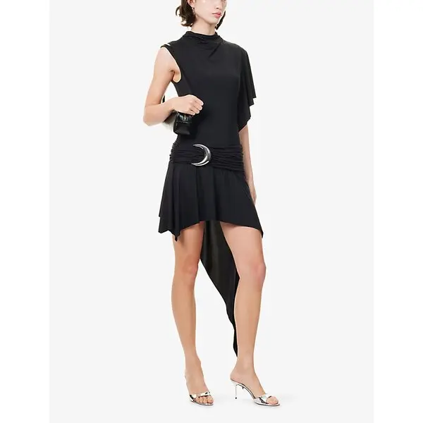 DE LA VALI Asymmetric Jersey Mini Dress