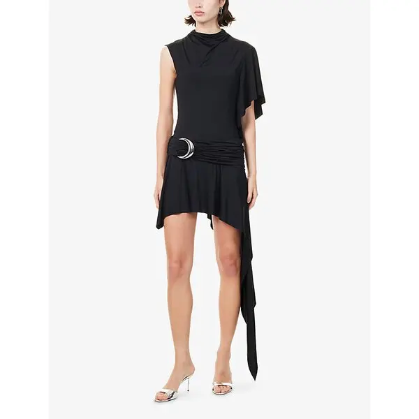 DE LA VALI Asymmetric Jersey Mini Dress