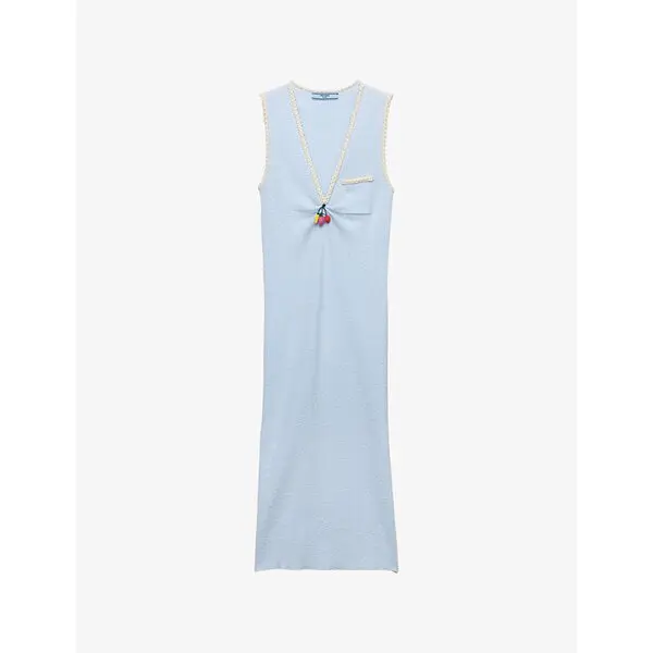 Prada Sleeveless Cotton Bouclé Mini Dress - Light Blue