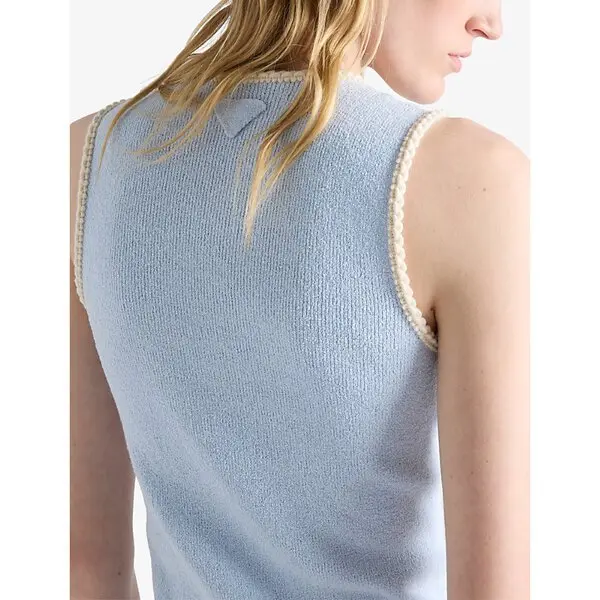 Prada Sleeveless Cotton Bouclé Mini Dress