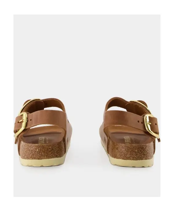 BIRKENSTOCK Logo Flat Sandals - Brown