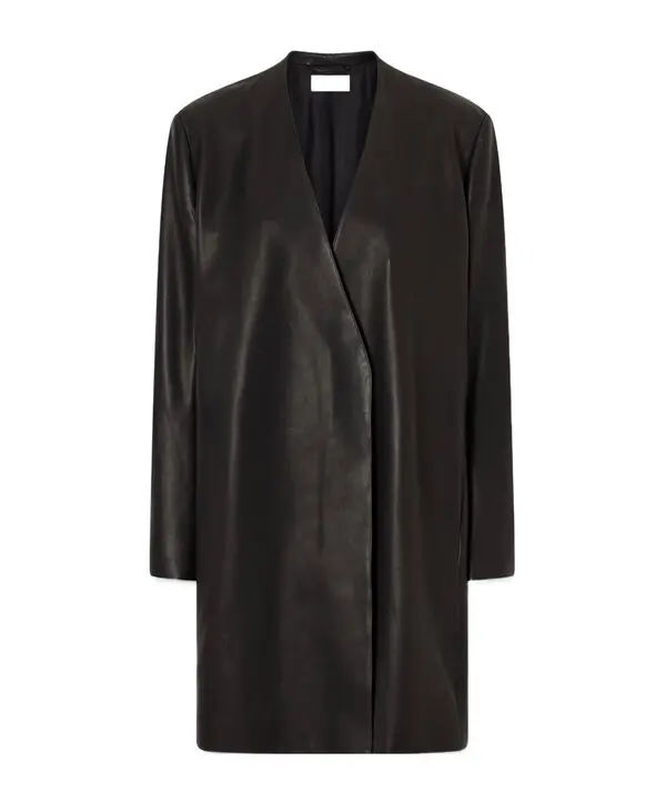 THE ROW Long-sleeved Leather Coat - Black