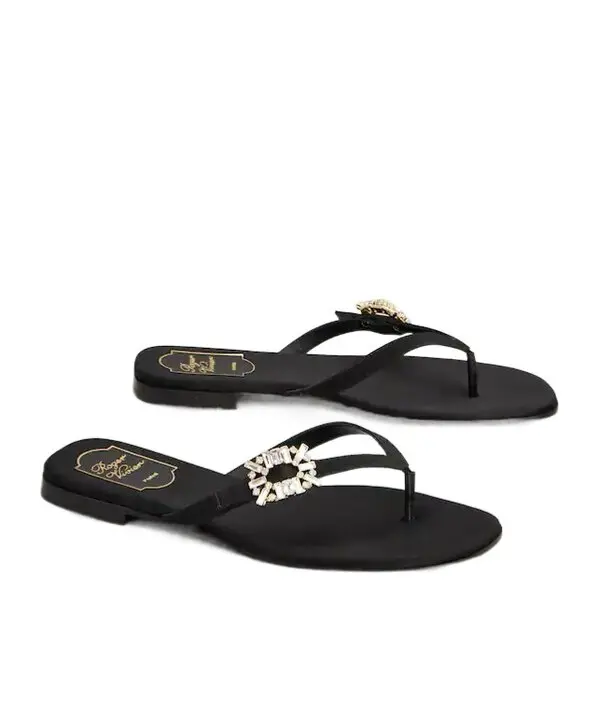 ROGER VIVIER Thong Mules In Satin