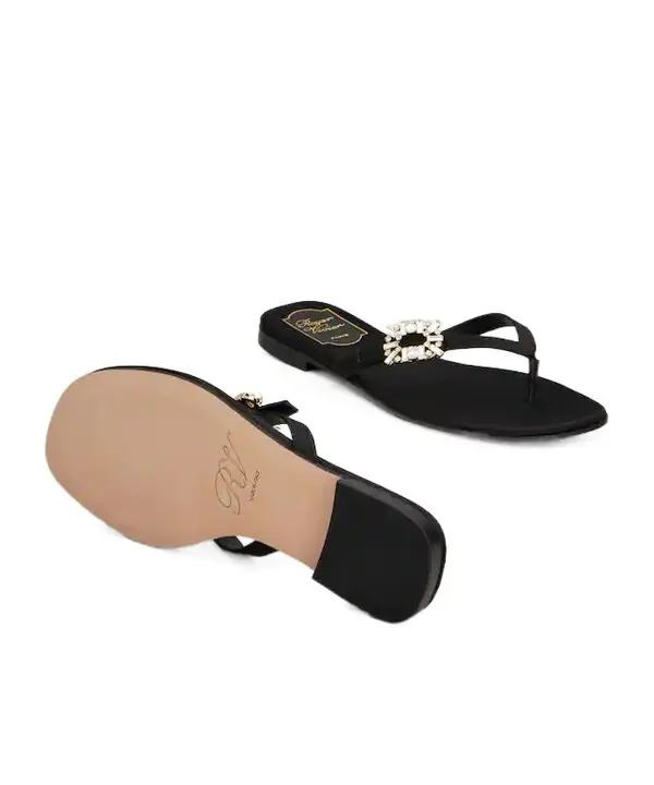 ROGER VIVIER Thong Mules In Satin