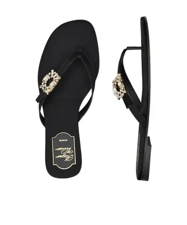 ROGER VIVIER Thong Mules In Satin