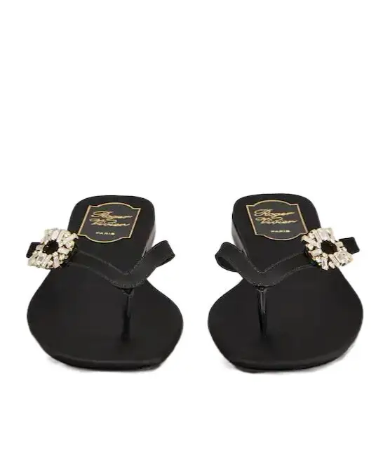 ROGER VIVIER Thong Mules In Satin