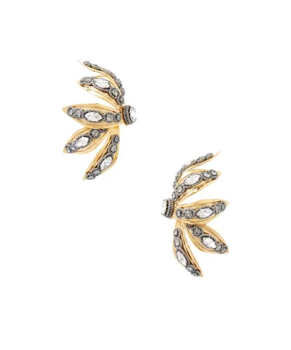 Balenciaga Bloom Crystal-embellished -tone Earrings - Gold